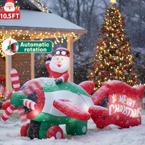 Inflatable Christmas Decorations with Santa in Helicopter and More