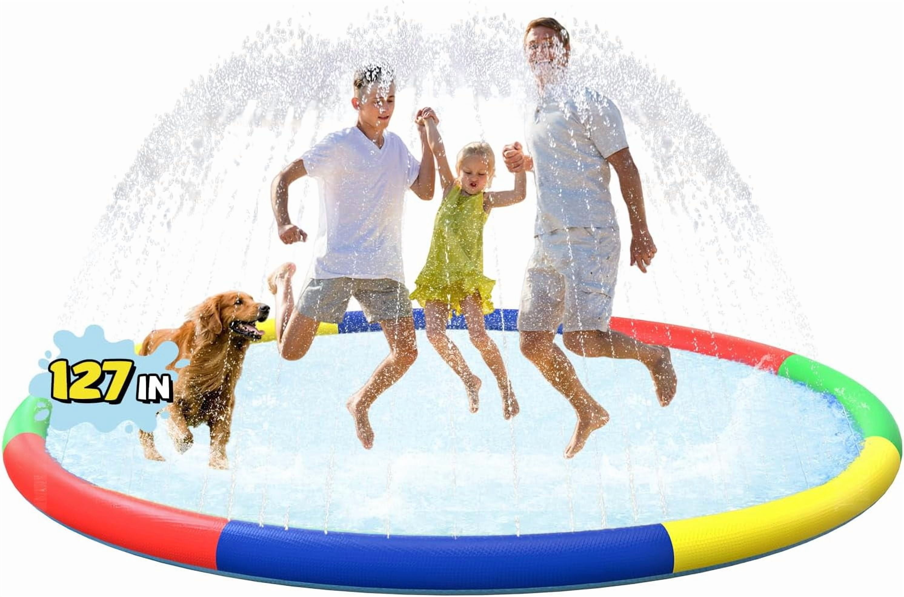10.5 FT Large Splash Pad for Kids Ages 4-8, Non-Slip Baby Splash Pads ...