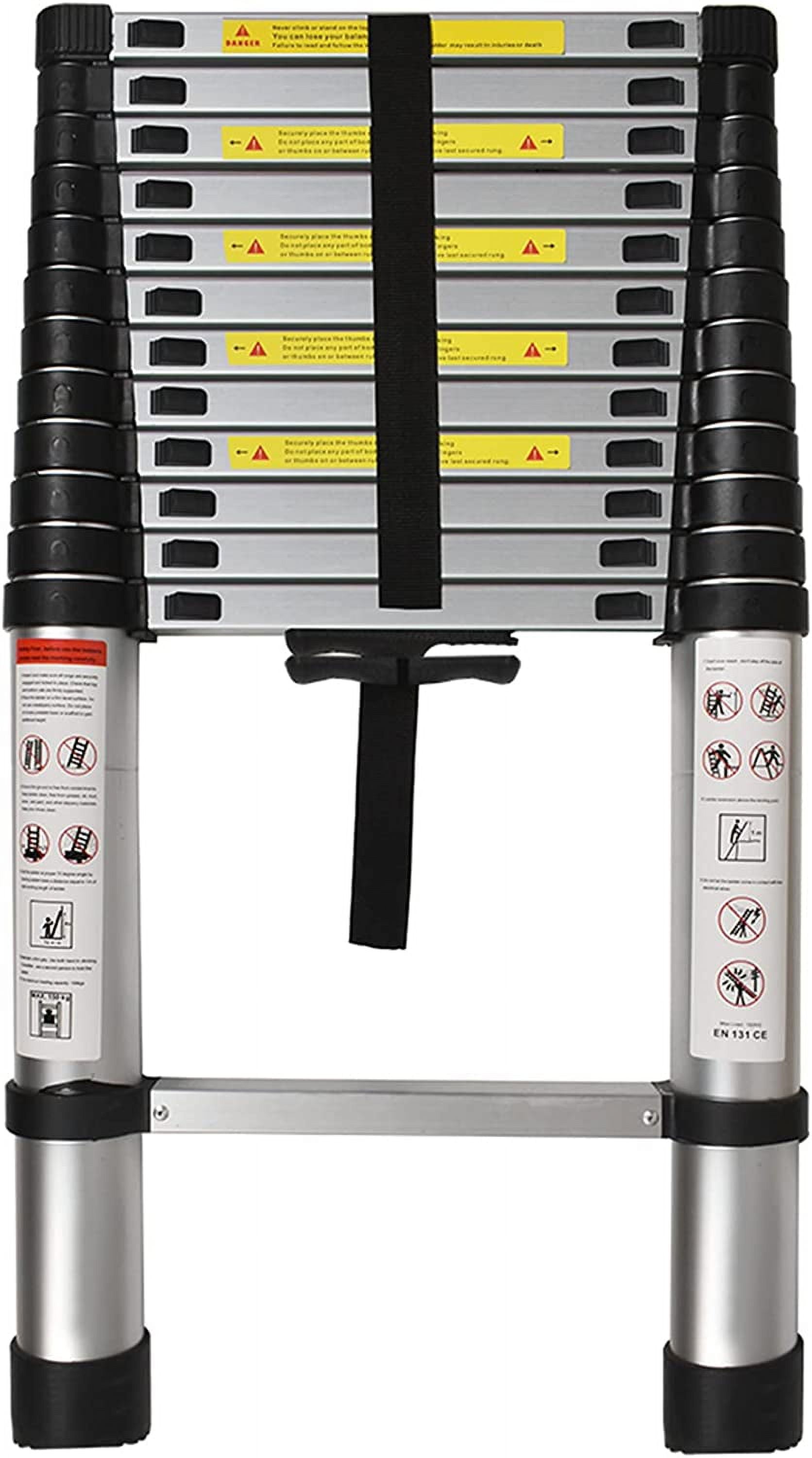 10.5 FT Telescoping Ladder, Aluminum Collapsible Ladder, Portable ...