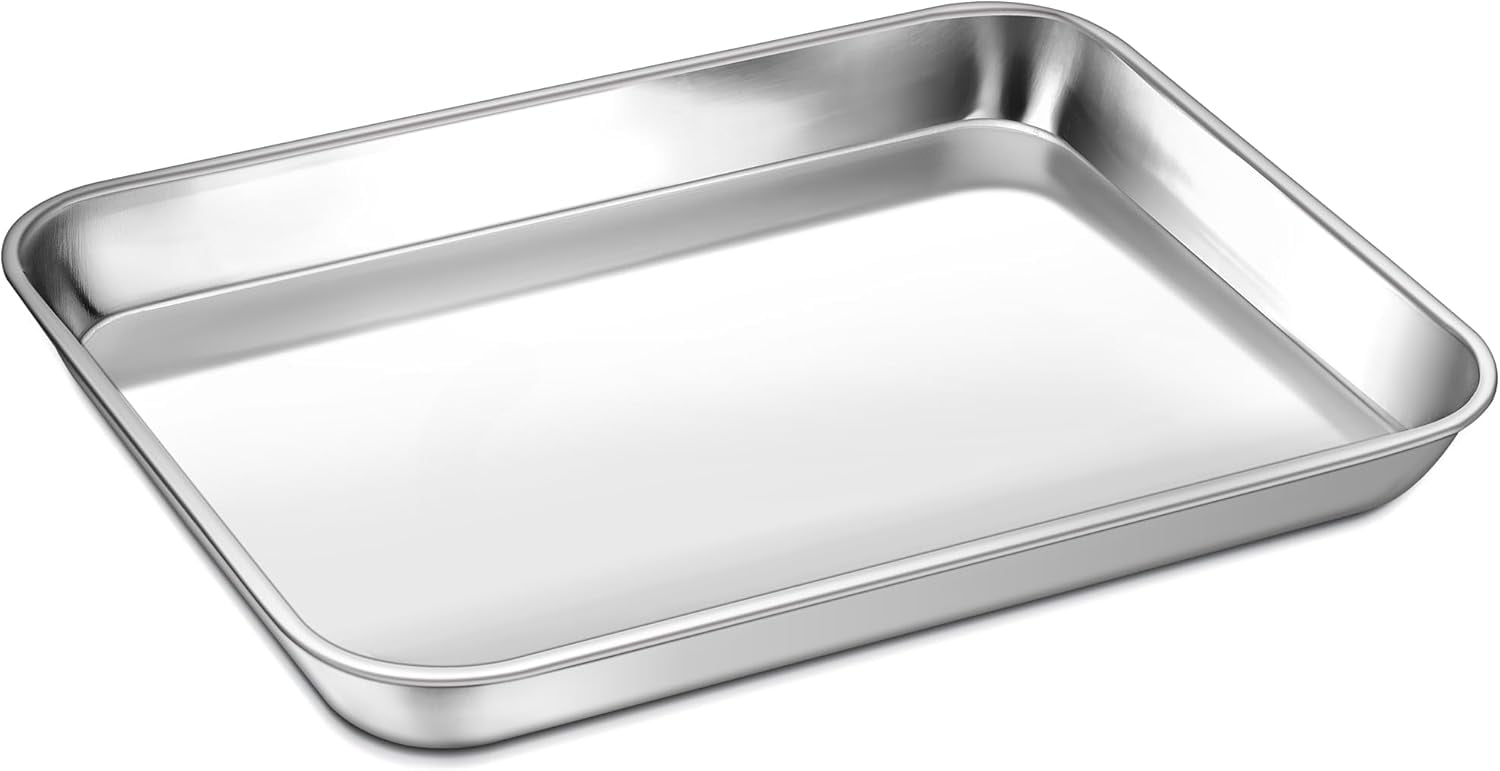 10.5 Inch Baking Cookie Sheet, Oven Pan Tray Stainless Steel Sheet Pan ...
