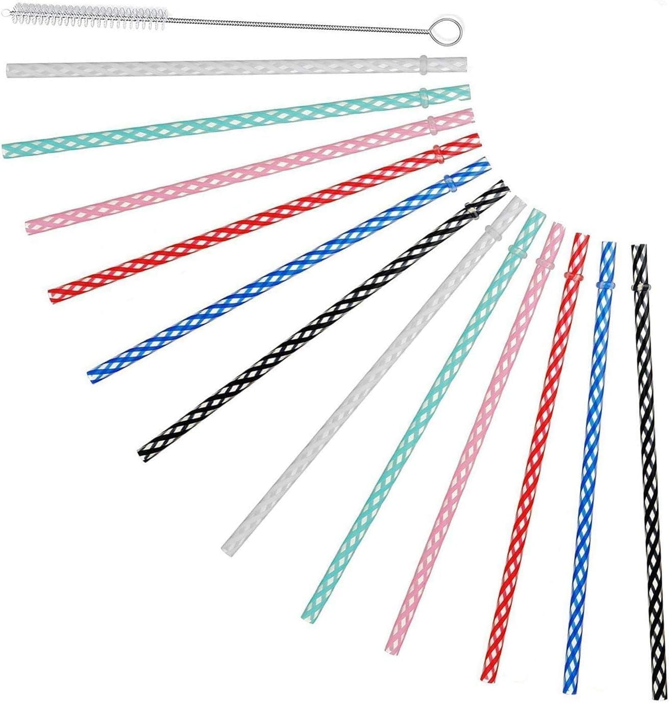 10.5" Long Reusable Hard Plastic Straws, Tumblers Replacement Drinking ...