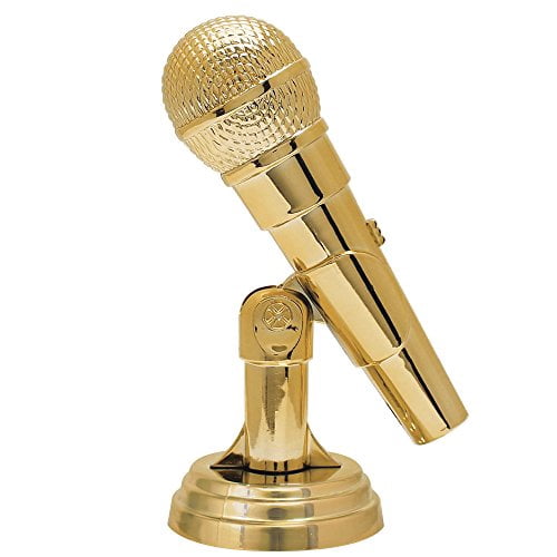 10.5" Microphone Trophies - Microphone Silver Trophy Awards Prime ...