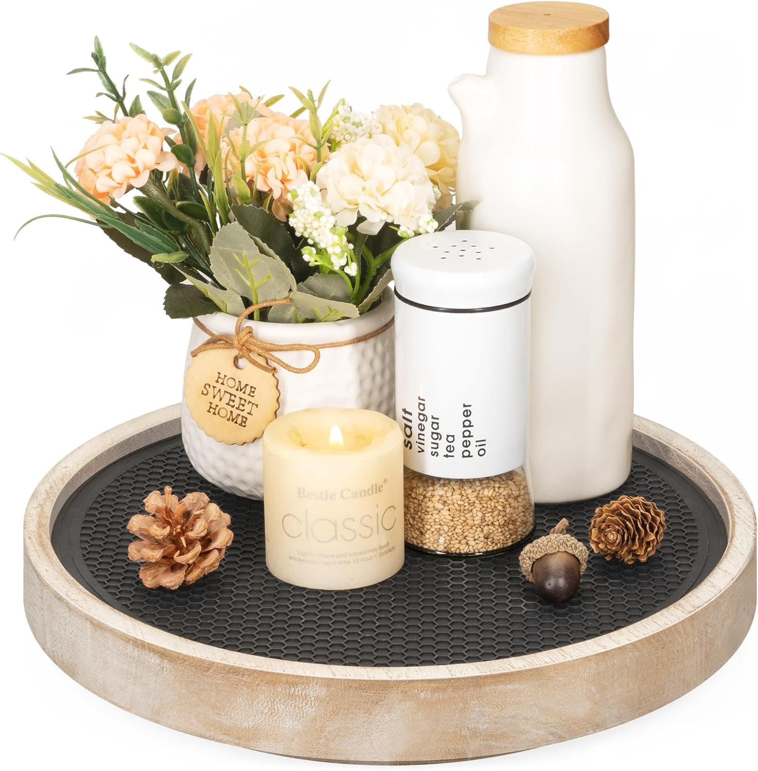 10.5" Non-Skid Wood Lazy Susan Turntable for Table Top – Chic Lazy ...