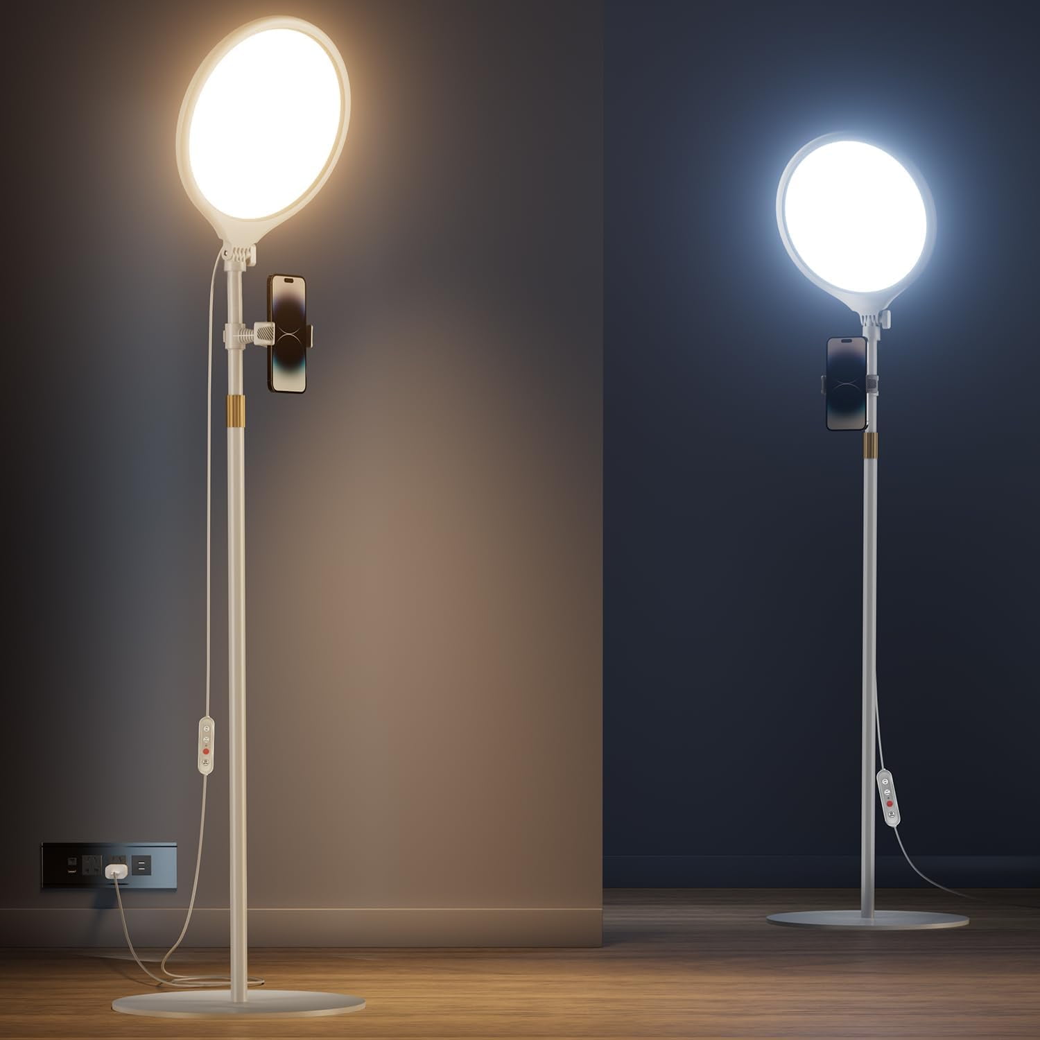 10.5" Ring Light with Stand and Phone Holder - 72" Tripod for iPhone ...