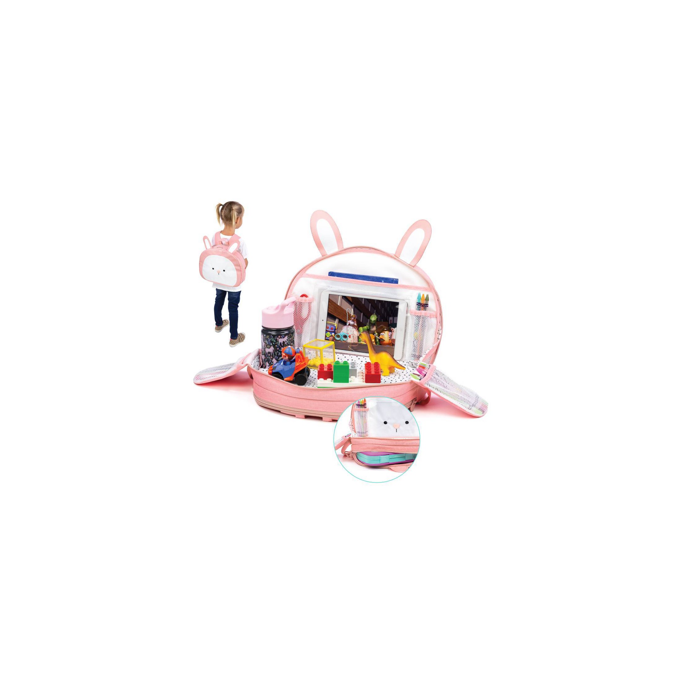 10.5" Toddler Travel Activity Tray and Backpack - Bunny - Walmart.com
