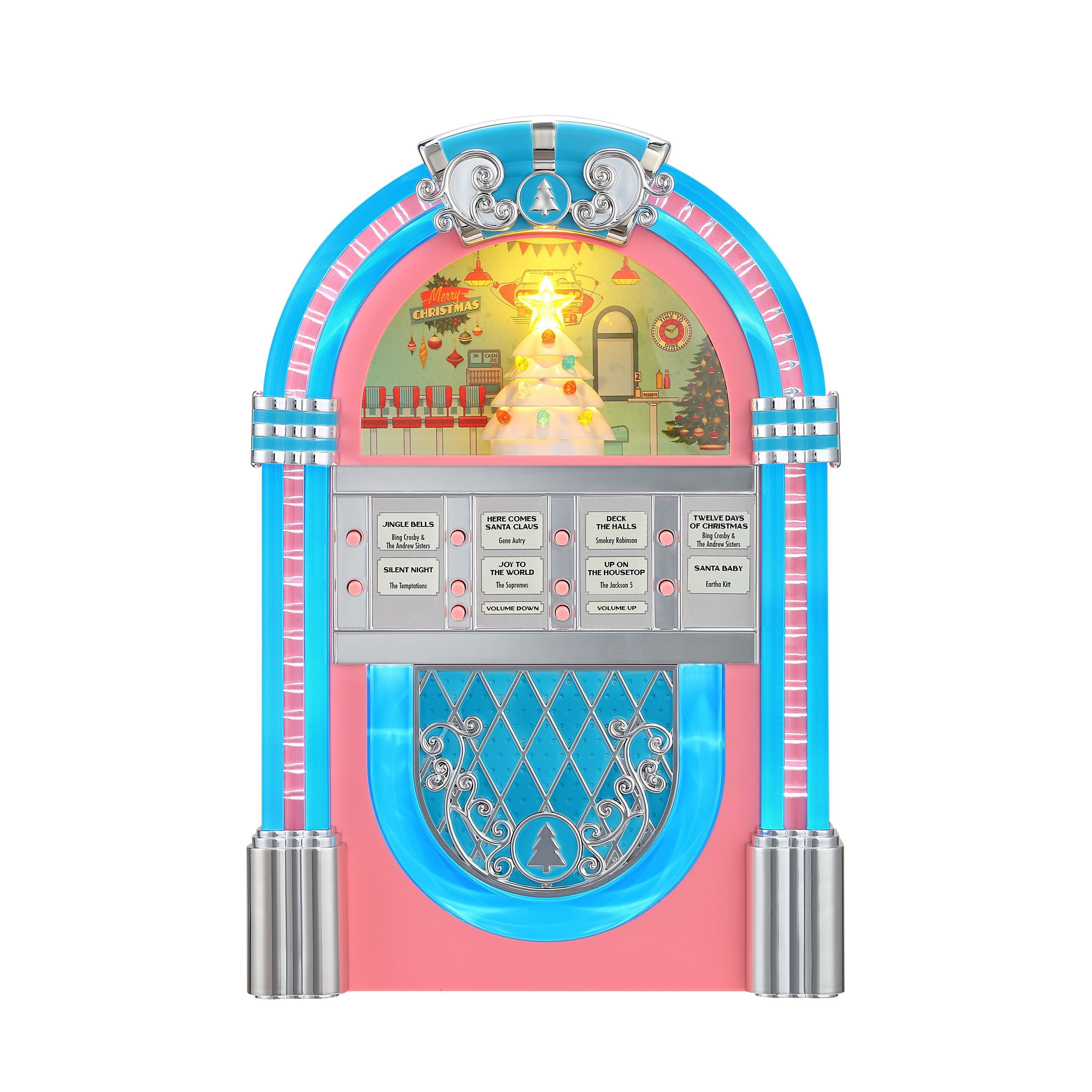 10.5" Vintage Christmas Jukebox - Pink - Walmart.com