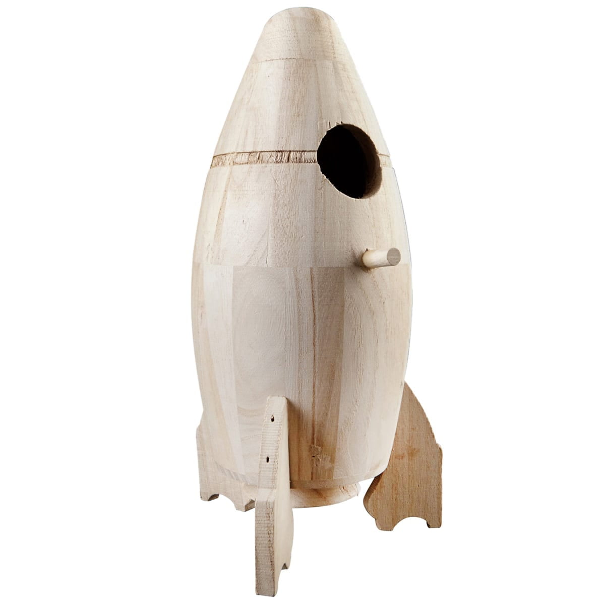 10.5" Wooden Rocket Ship Birdhouse by Make Market - Unfinished Hanging ...