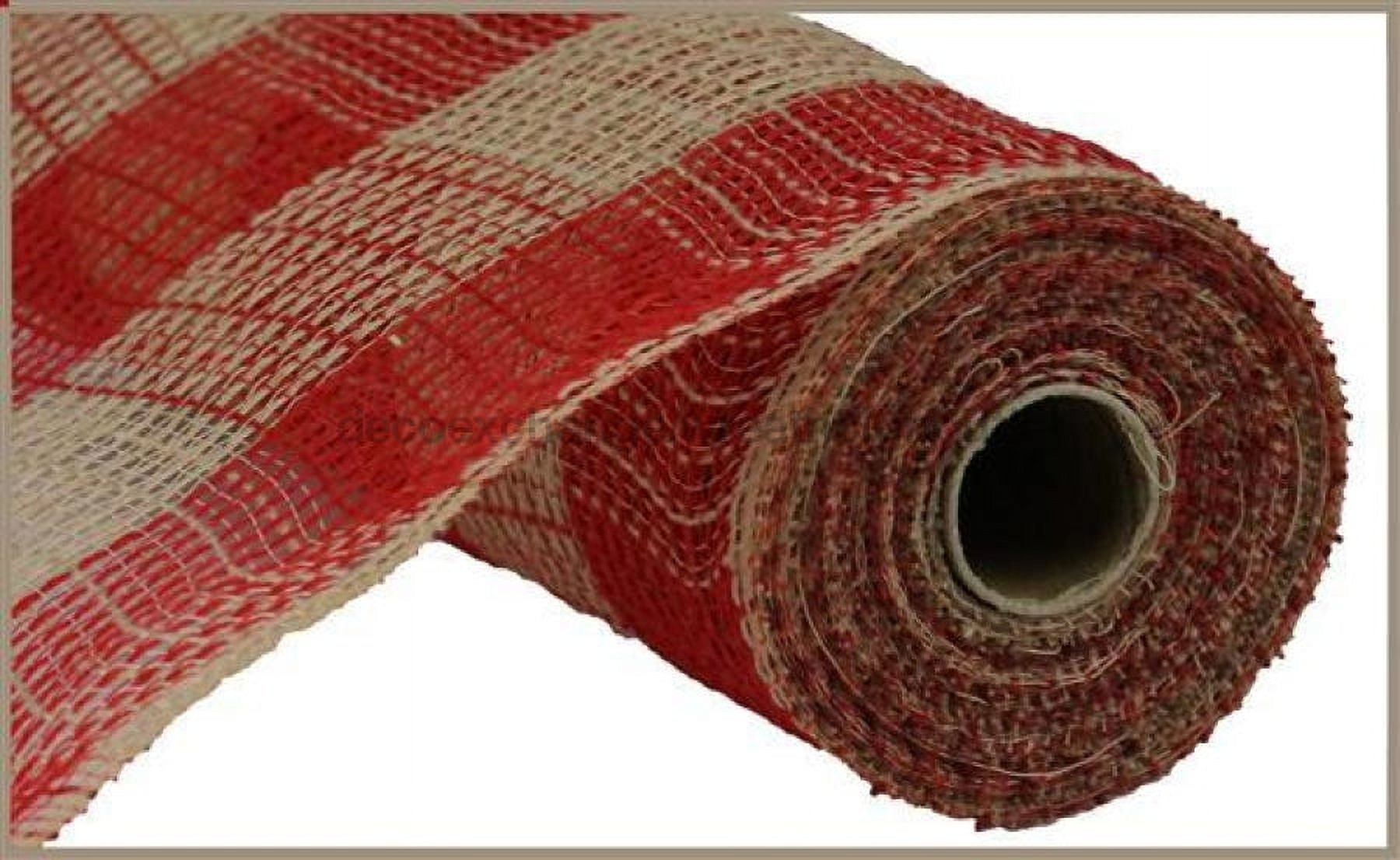 10.5"X10Yd Faux Jute/Pp Large Check Red/Natural RY831552 - Walmart.com