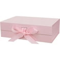 10.5"X7.5"X3.1" Pink Magnetic Gift Box with Lid and Ribbon for Presents ...