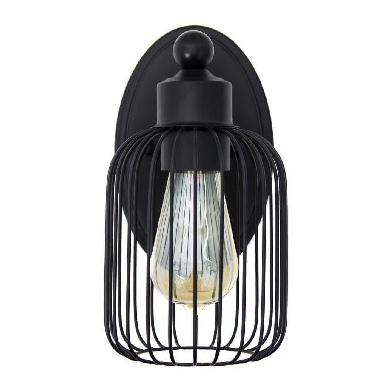 10.5 in. Ironhouse 1-Light Industrial Decorative Cage Wall Sconce ...