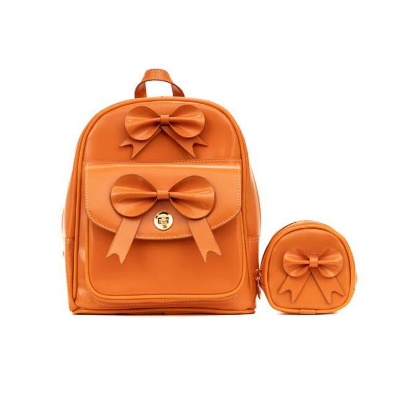 10.5 in. L Series Acadia Leather Mini Bow Backpack, Orange - Walmart.com