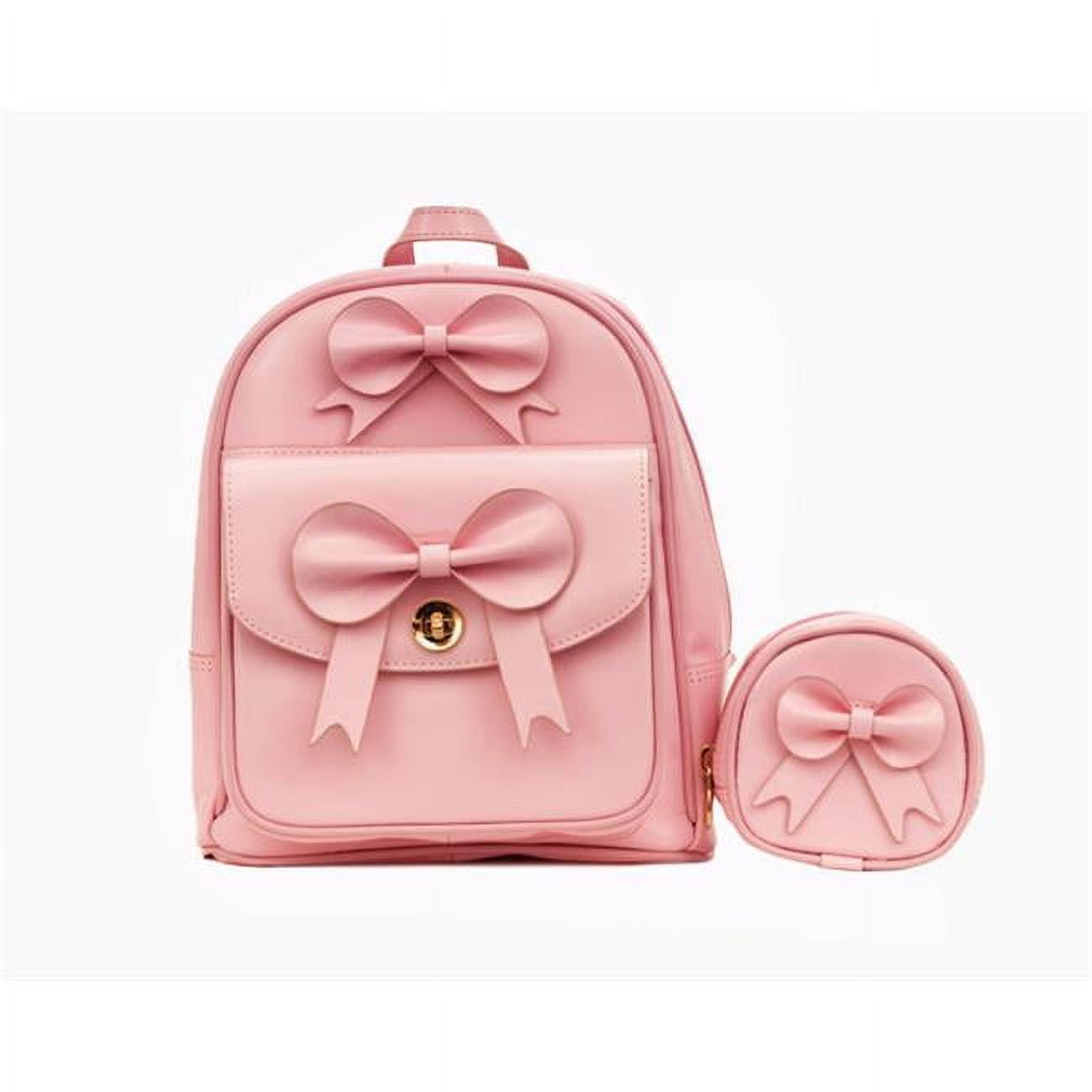 10.5 in. L Series Acadia Leather Mini Bow Backpack, Pink - Walmart.com