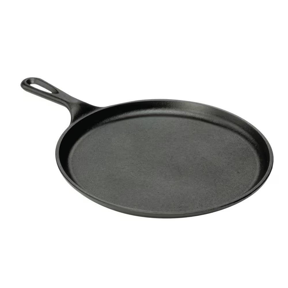 10.5 inch Round Pre-Seasoned Cast Iron Skillet Griddle Frying Pan Made ...
