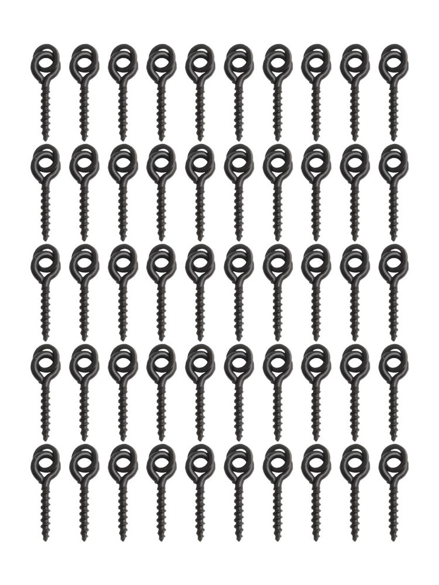10/50/100Pcs/Set Metal Fishing Bait Screws 15Mm 2 Styles Black Boilie ...