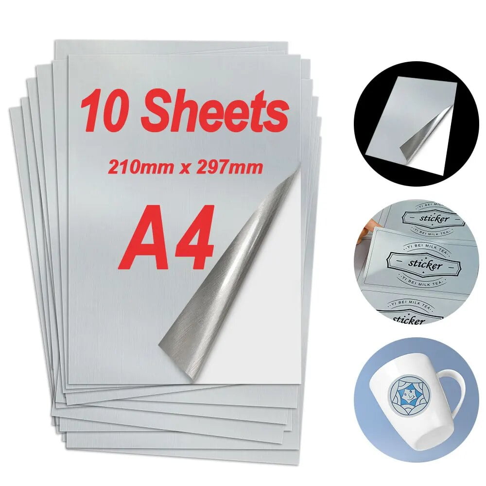 10/50 Sheets Holographic Printable Vinyl Sticker Paper Matte/Glossy ...