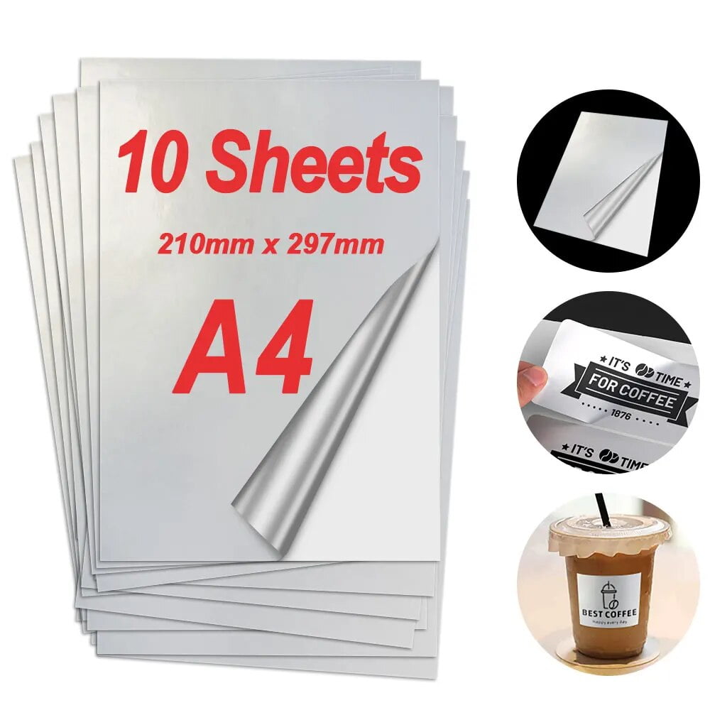 10/50 Sheets Holographic Printable Vinyl Sticker Paper Matte/Glossy ...