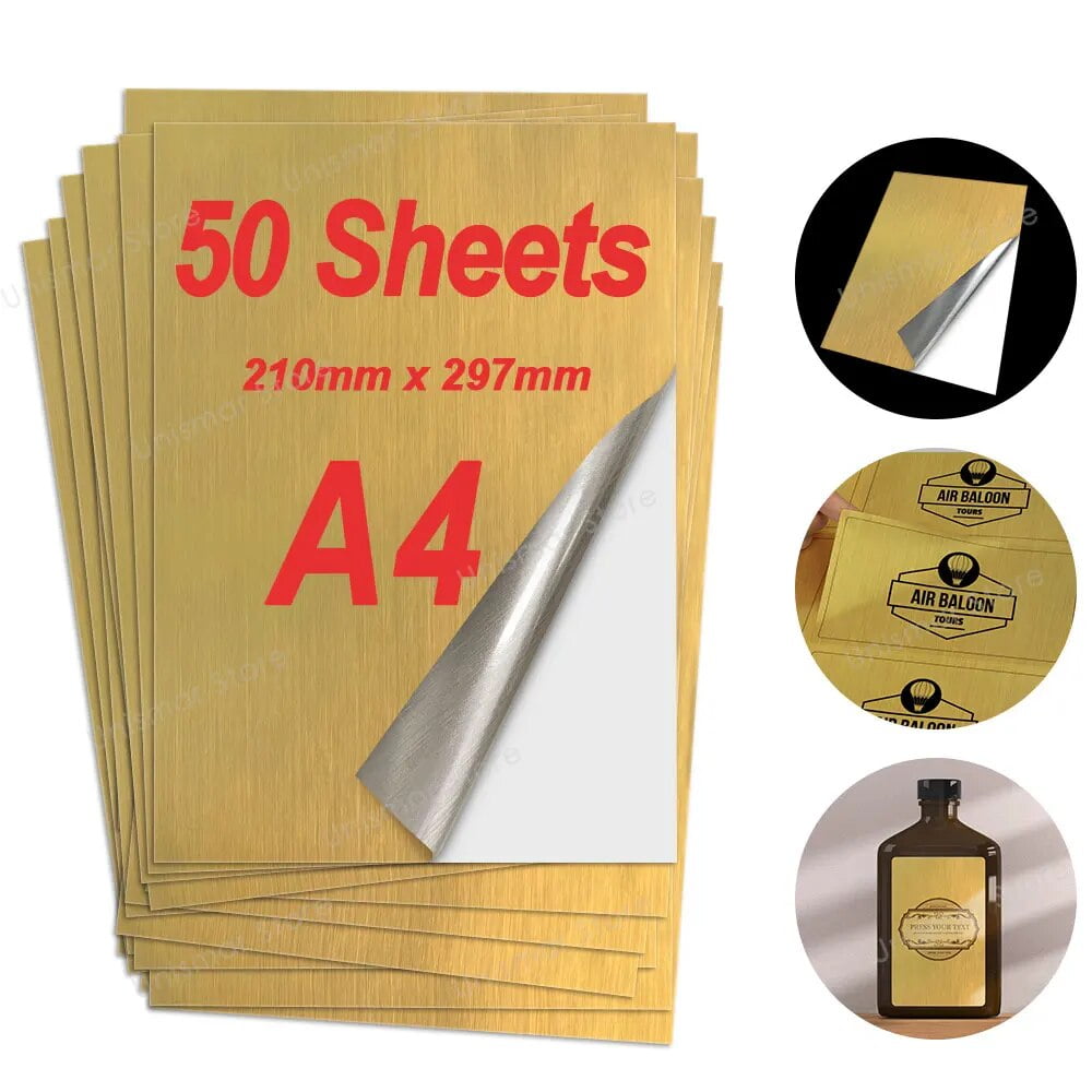 10/50 Sheets Holographic Printable Vinyl Sticker Paper Matte/Glossy ...