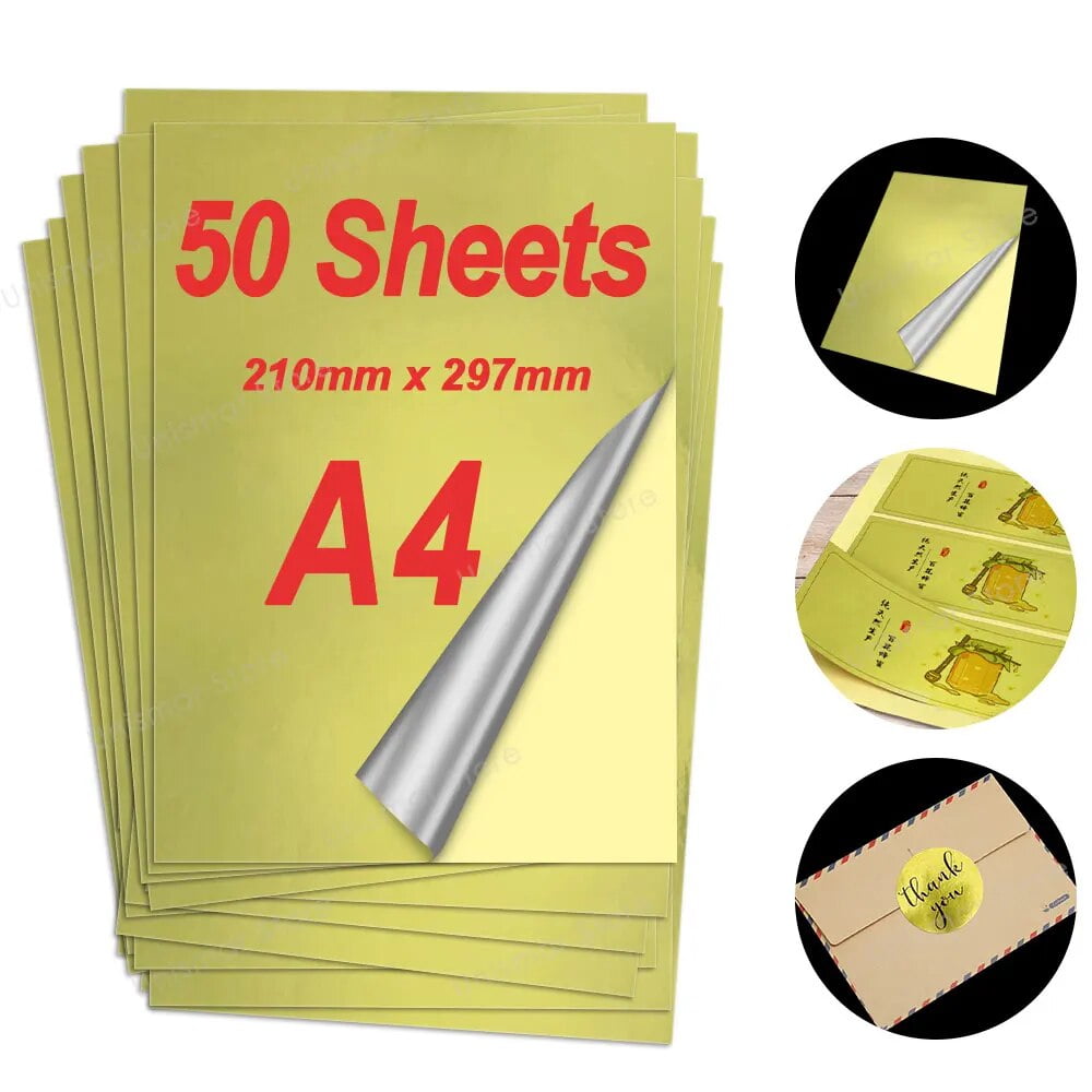 10/50 Sheets Holographic Printable Vinyl Sticker Paper Matte/Glossy ...
