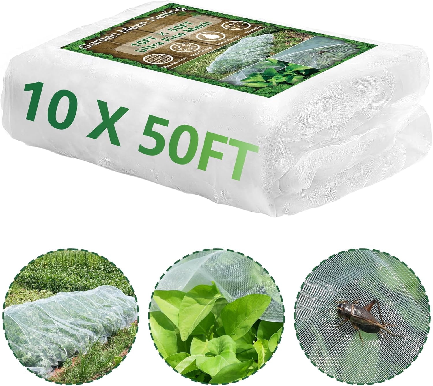 10 * 50FT Thicker Ultra Fine Garden Mesh Netting Pest Barrier, Plant ...