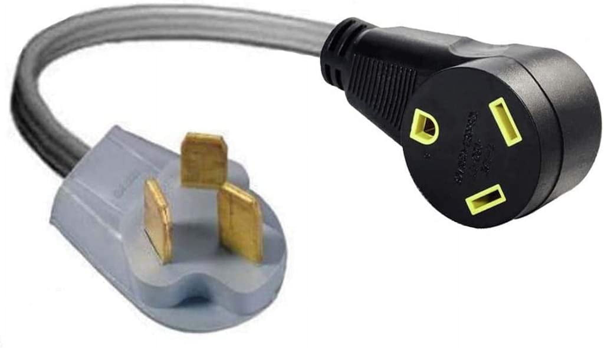 10-50P MALE 3-PIN PLUG to TT-30R FEMALE Receptacle NEMA 220-250V Input 110-125V Output RV Camper ...