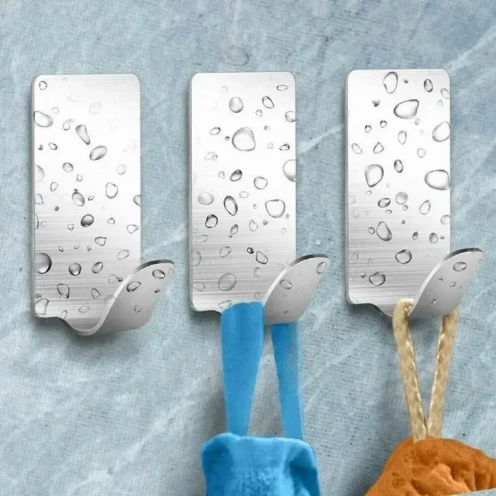 10/50PCS Self-Adhesive Stainless Steel Hooks, Heavy Duty Wall Hanging ...