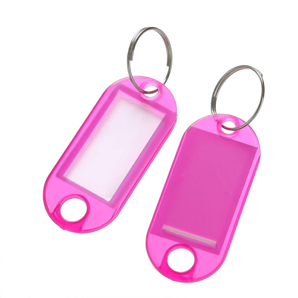 10/50Pcs Colors Plastic Key Tags with Card Label for DIY Keychain Kit ...