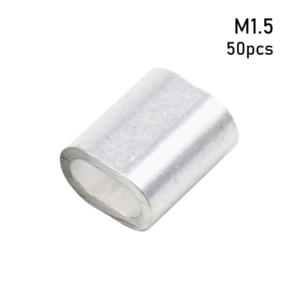 10-50Pcs Durable Oval Aluminum Fixing Clip Crimp Sleeve Cable Clip Wire ...