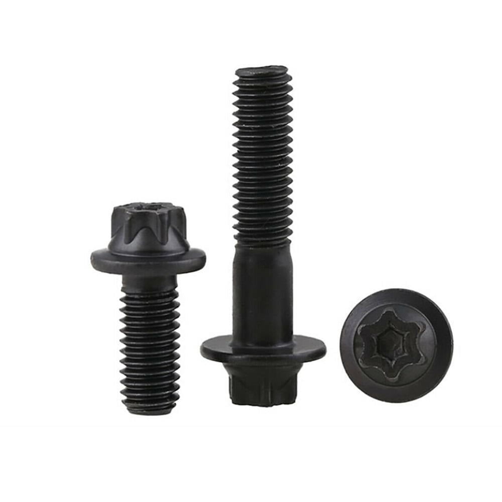 10-50Pcs M5 M6 Black Flange Hex Torx Head Screws Six Lobe Hexagon Truss ...