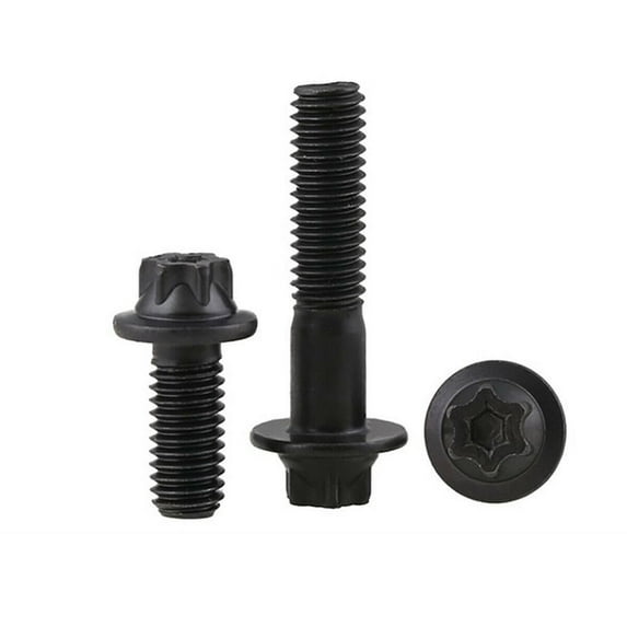 10-50Pcs M5 M6 Black Flange Hex Torx Head Screws Six Lobe Hexagon Truss ...