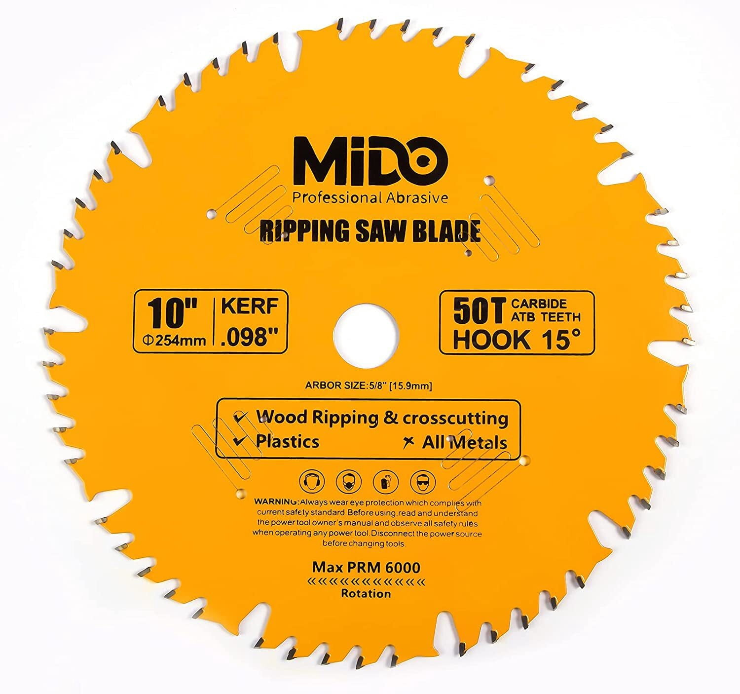 10” 50Tooth Miter Saw Blades Woodcutting 5/8“ Arbor Carbide Ripping ...