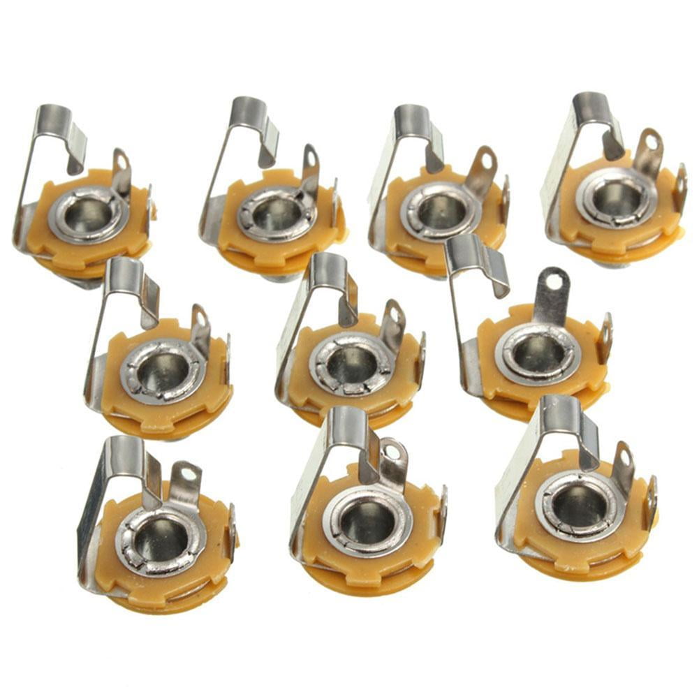 10/50pcs 1/4" 6.35mm Mono Input Jack Socket Electric Gift Audio uk ...