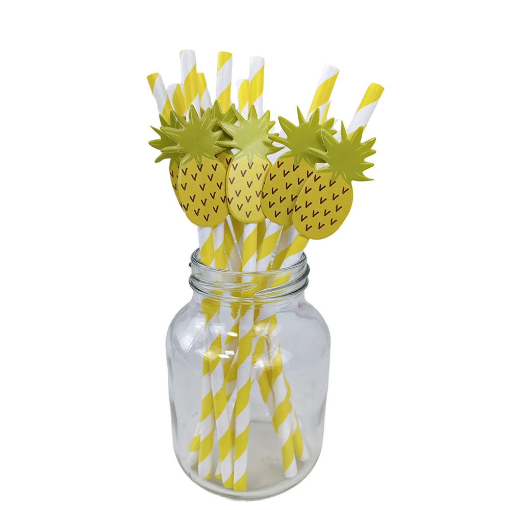 10/50pcs Fruits Paper Straws Juice Smoothies Drinking Straws Summer ...