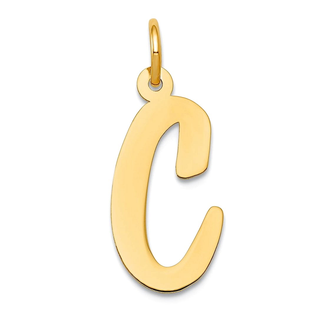10.53mm 10k Solid Yellow Gold Large Script Letter C Initial Charm ...