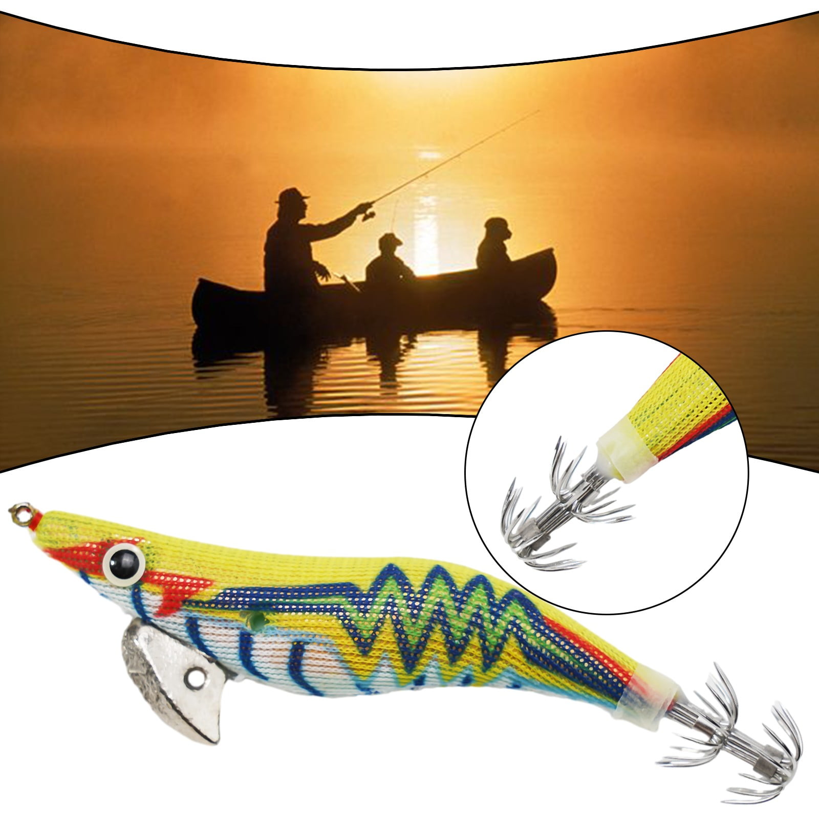 10.5Cm/12.2G Luminous Squid Jigs Hook Octopus Tackle Bait 2.5 Squid ...