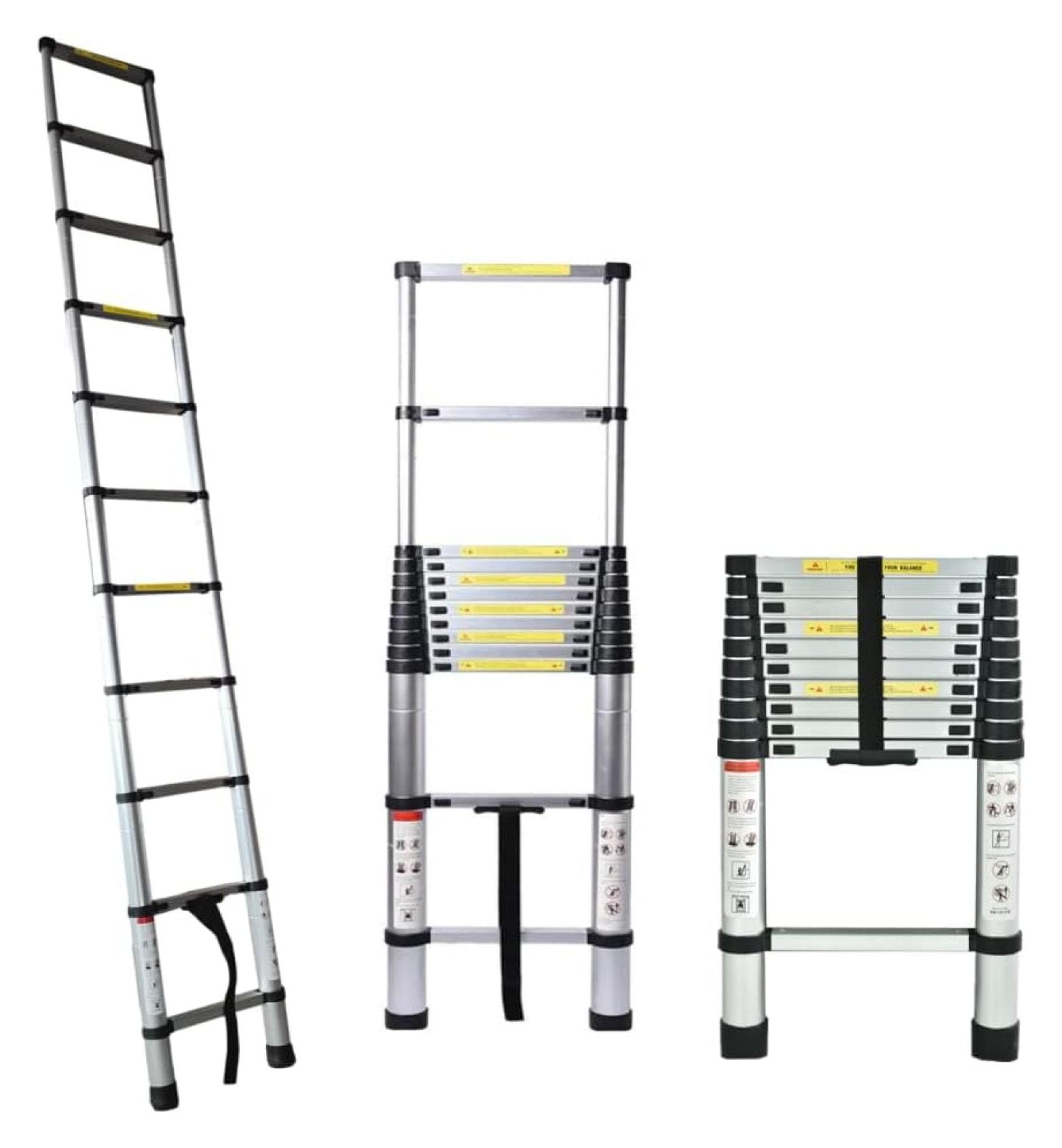10.5FT Aluminium Telescoping Ladder Attic Ladder Pull Down Telescoping ...