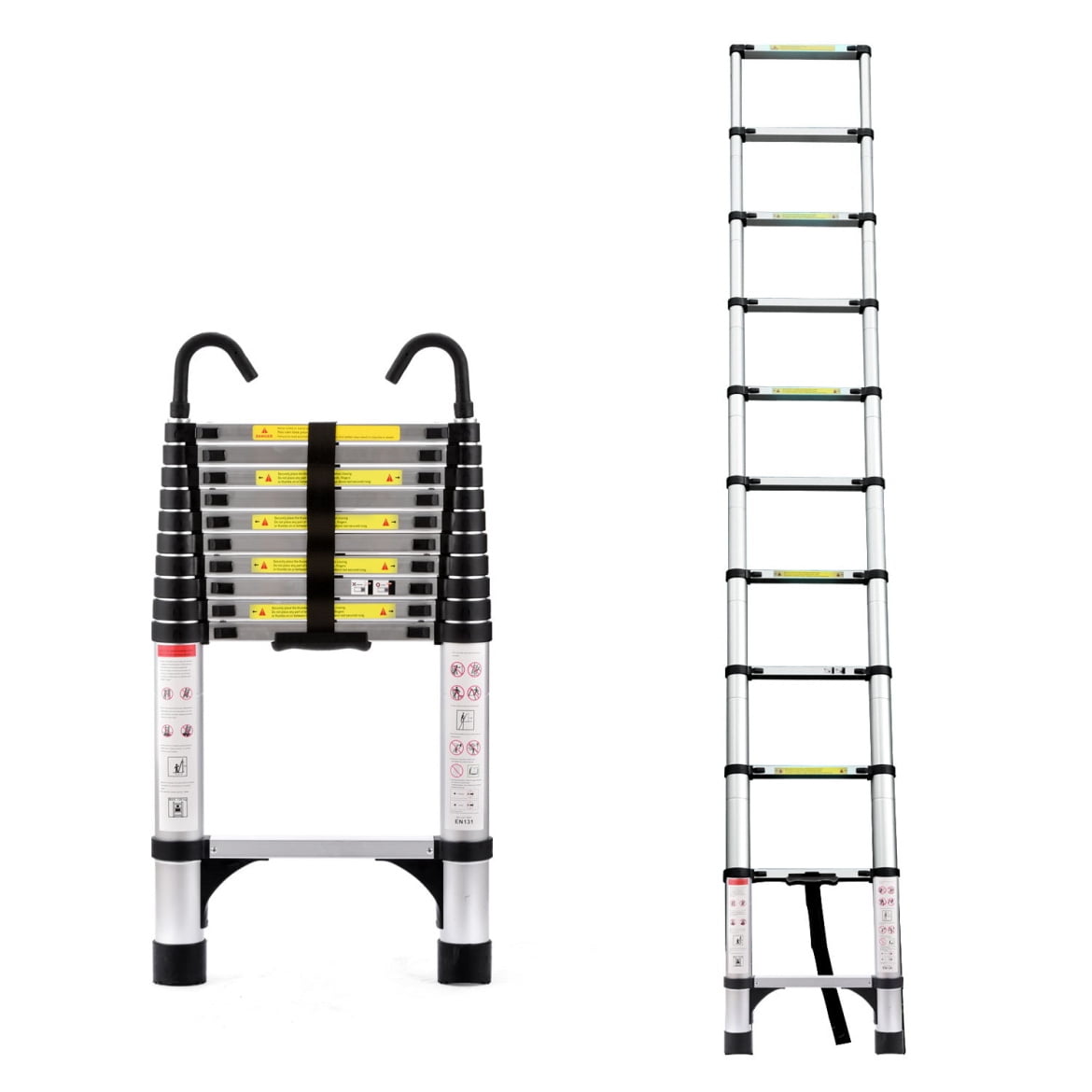 10.5FT Telescoping Ladder, Multi-Purpose Aluminum folding Telescopic ...