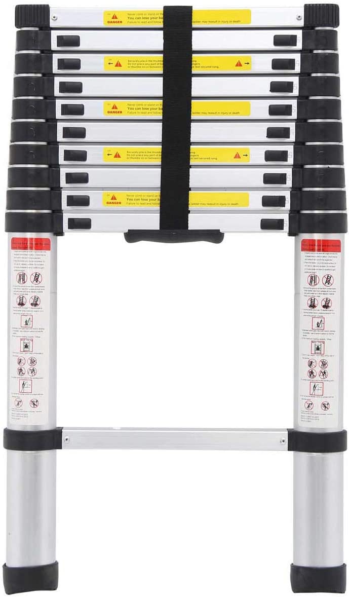 10.5FT Telescoping Telescopic Ladder, DIY Muti-Purpose Aluminium Loft ... 10.5FT Telescoping Telescopic Ladder, DIY Muti-Purpose Aluminium Loft ...