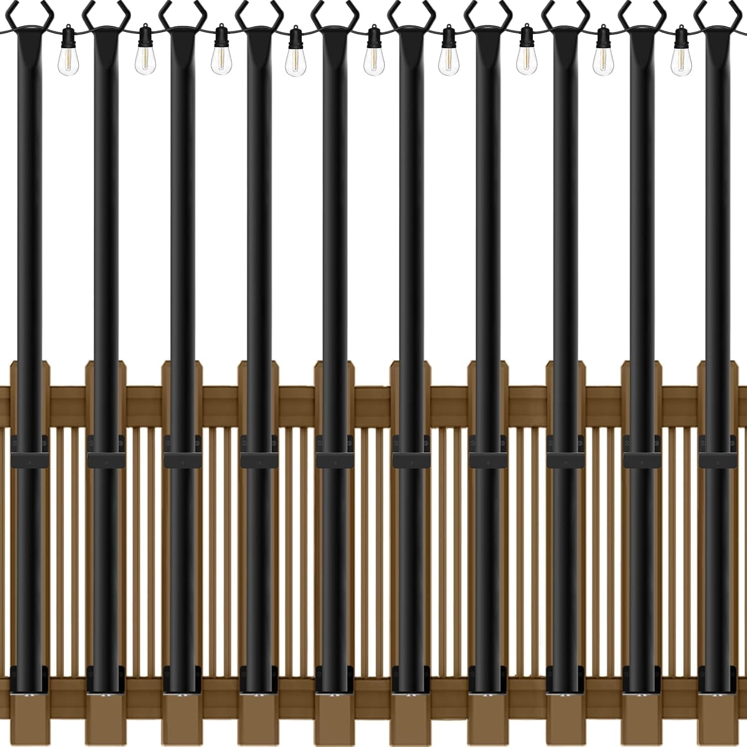 10 5Ft String Light Poles,Light Poles for Outside String Lights,Outdoor ...