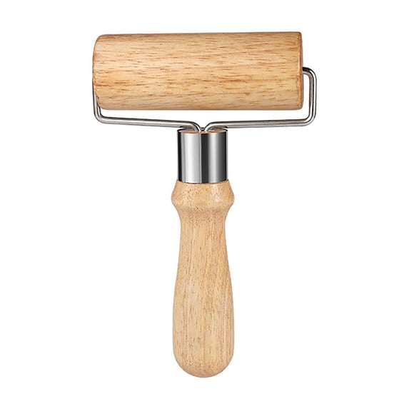 10.5cm Wooden Pastry Roller with Handle Large Rolling Pin for Pizza Pie ...