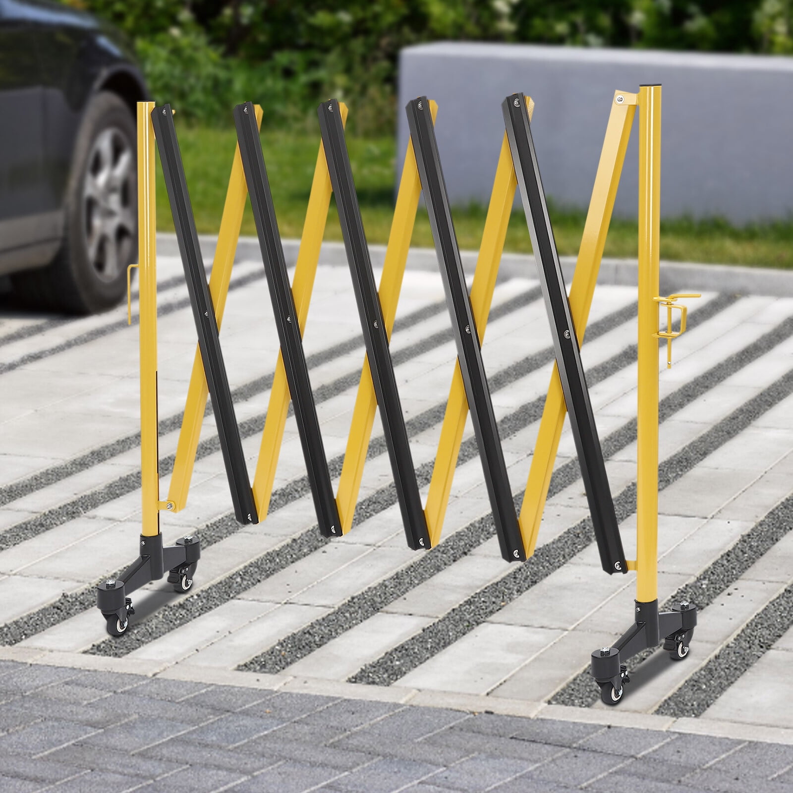 10.5ft Foldable Metal Retractable Barricade Fence Gate Portable ...