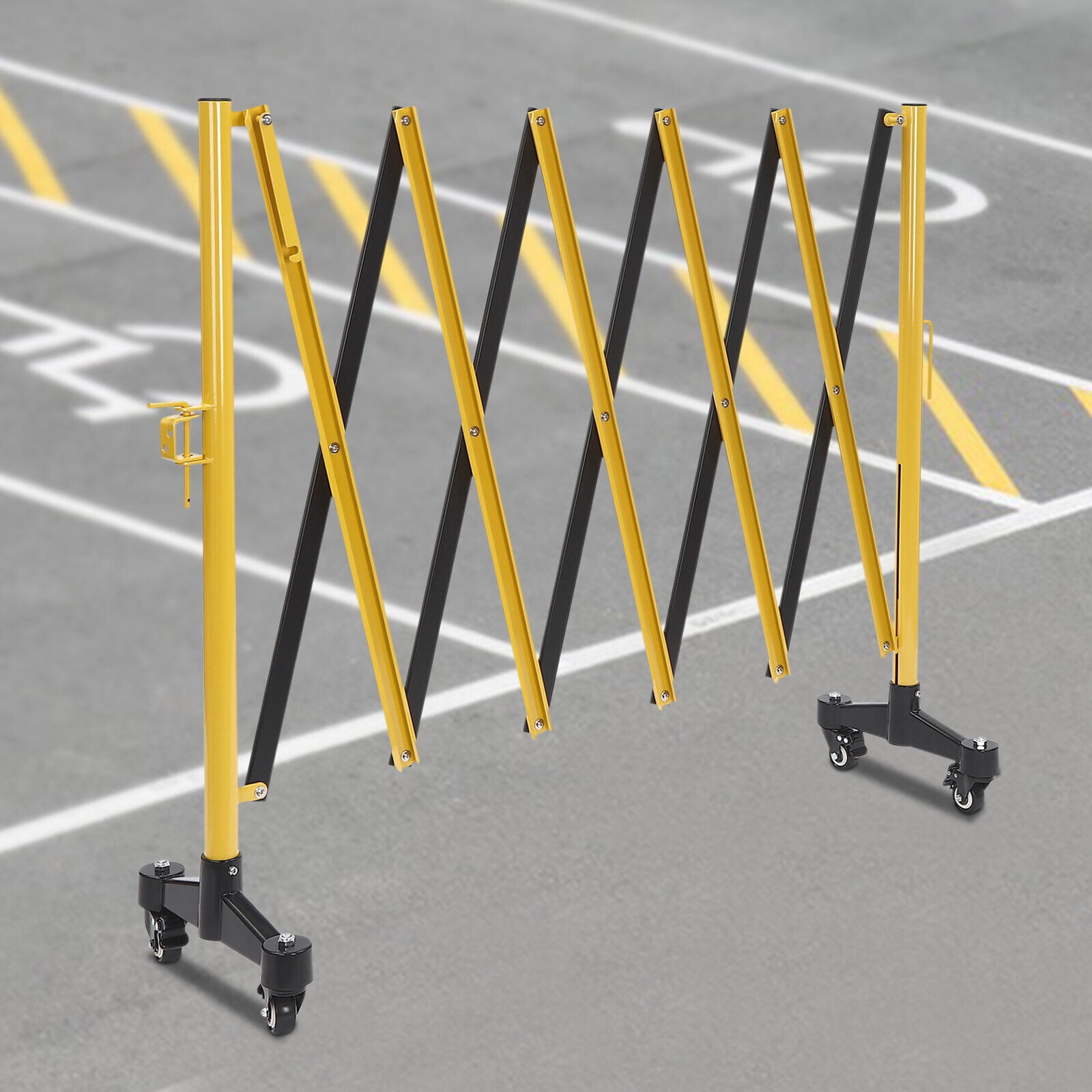 10.5ft Metal Retractable Barricade Fence Gate Portable Expandable ...