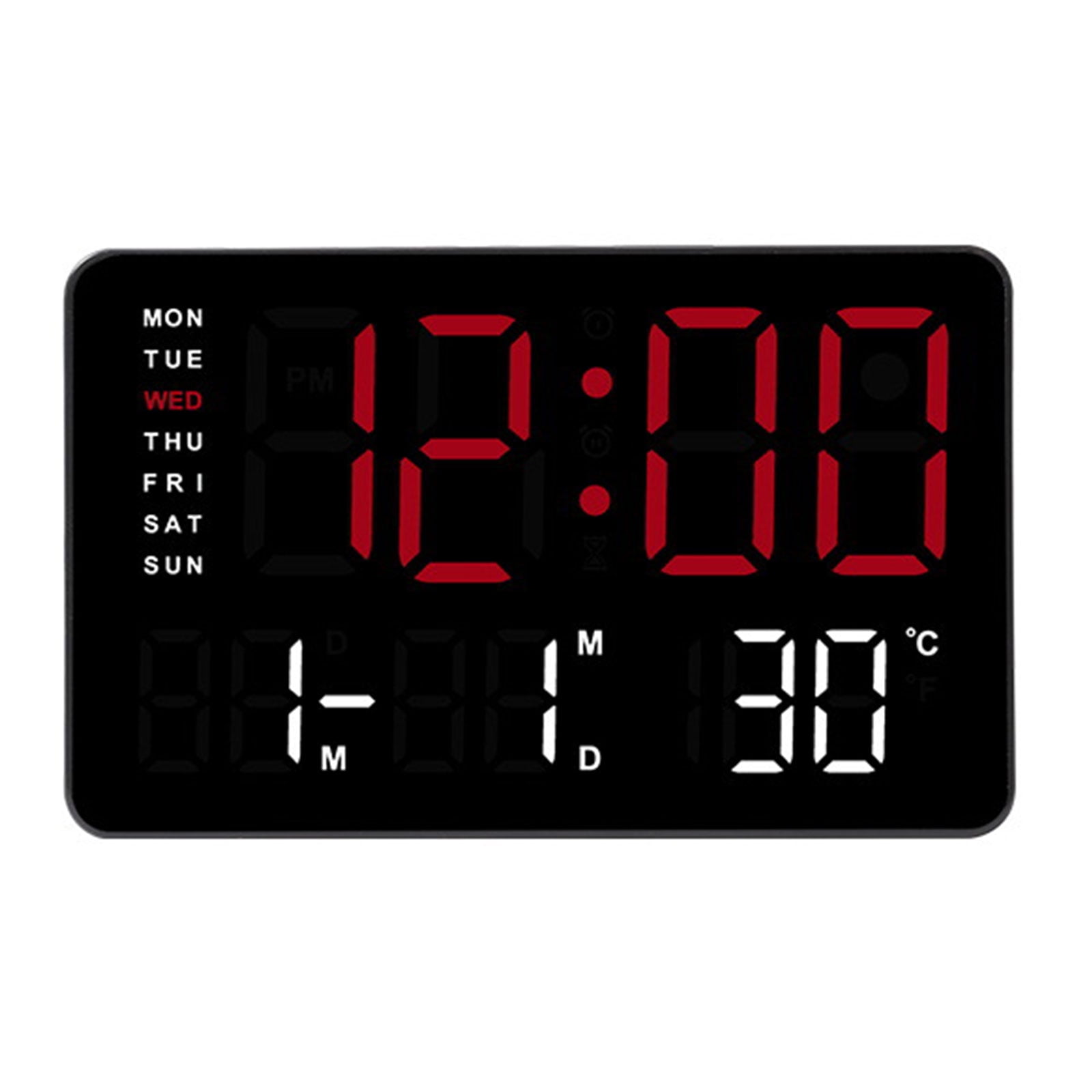 10.5in LED Clock Large Display Multiple Color Option Date, Temperature ...