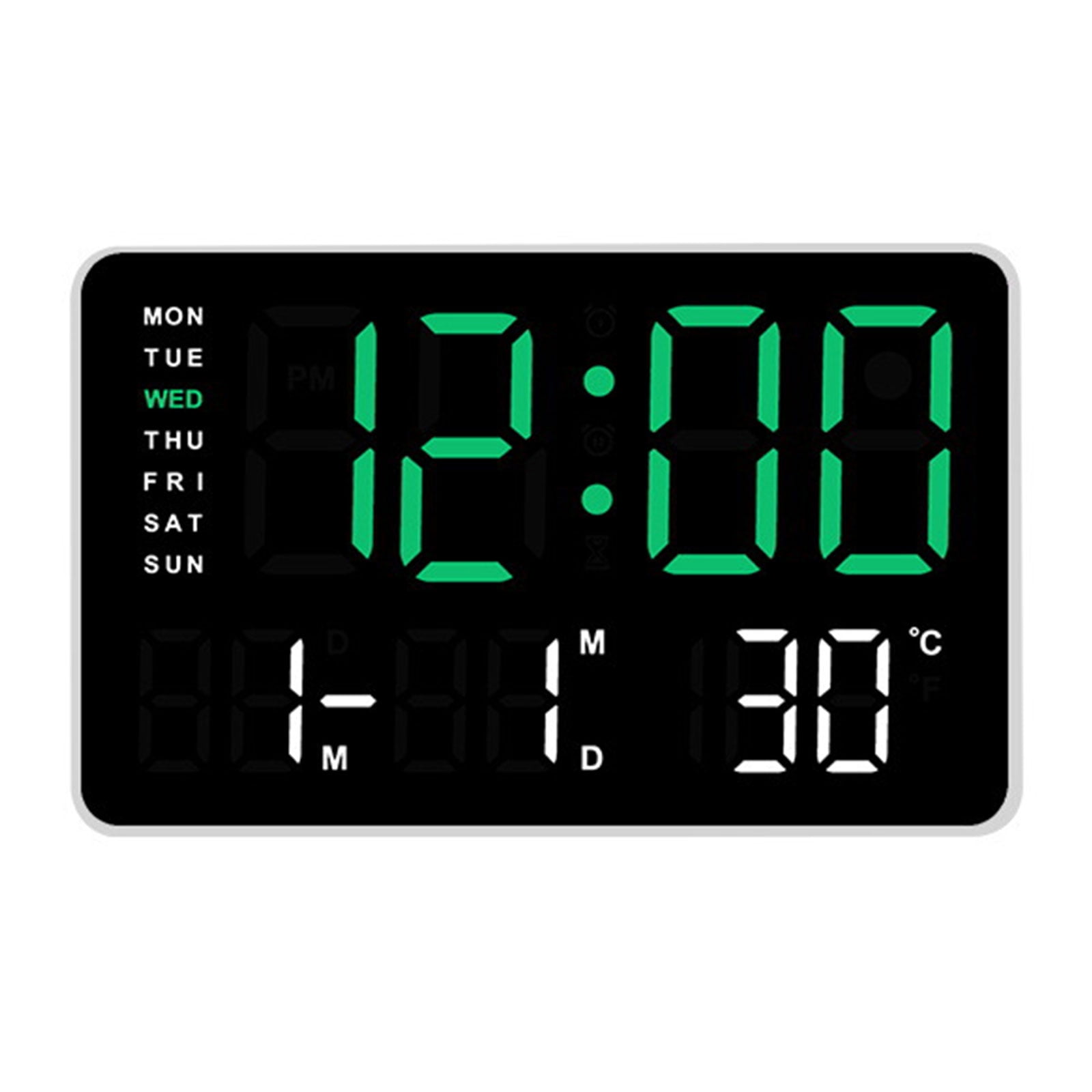 10.5in LED Clock with Temperature, Humidity,Date, and Month Display and ...