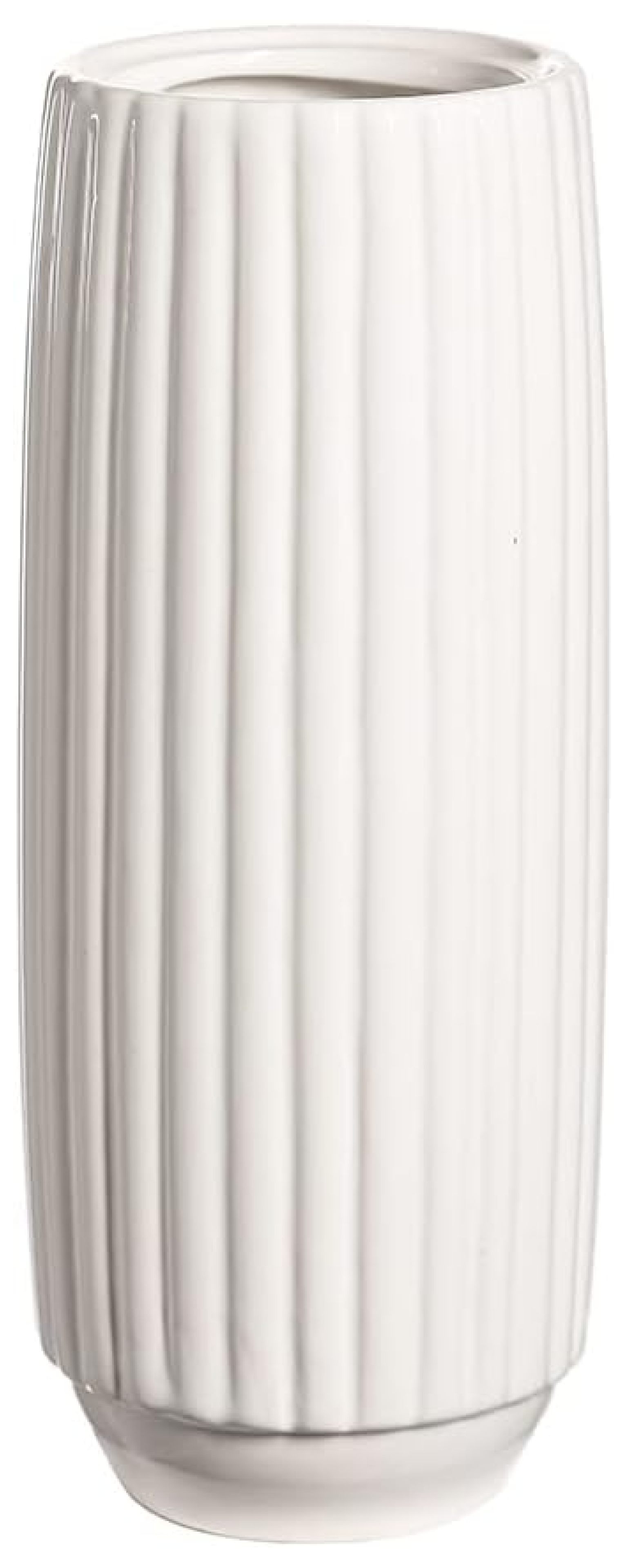 10.5inch White Modern Ceramic Vase Vertical bar Round Porcelain Vase ...