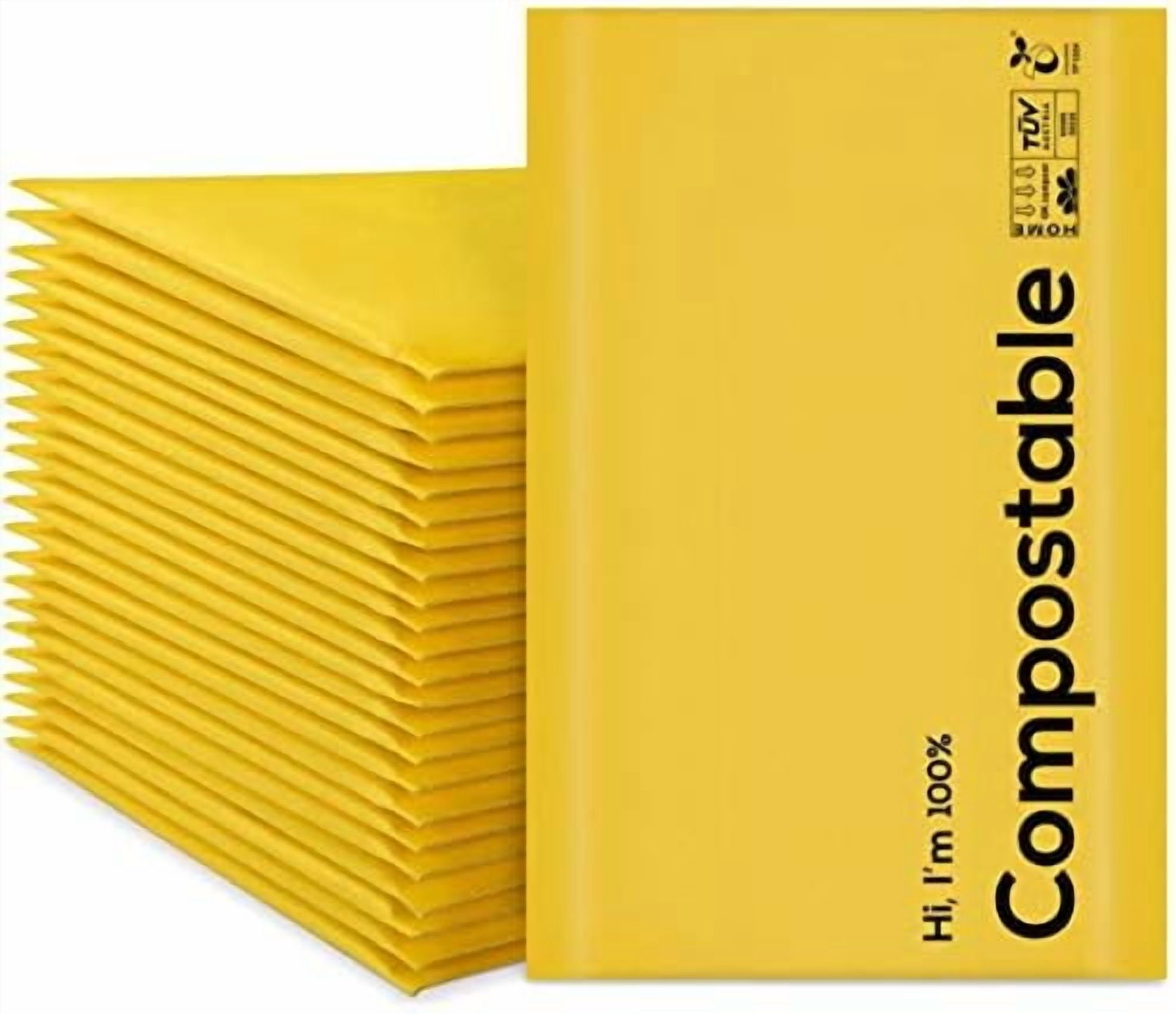10.5x16 100% Biodegradable Bubble Mailers,25 Count #5 Compostable ...