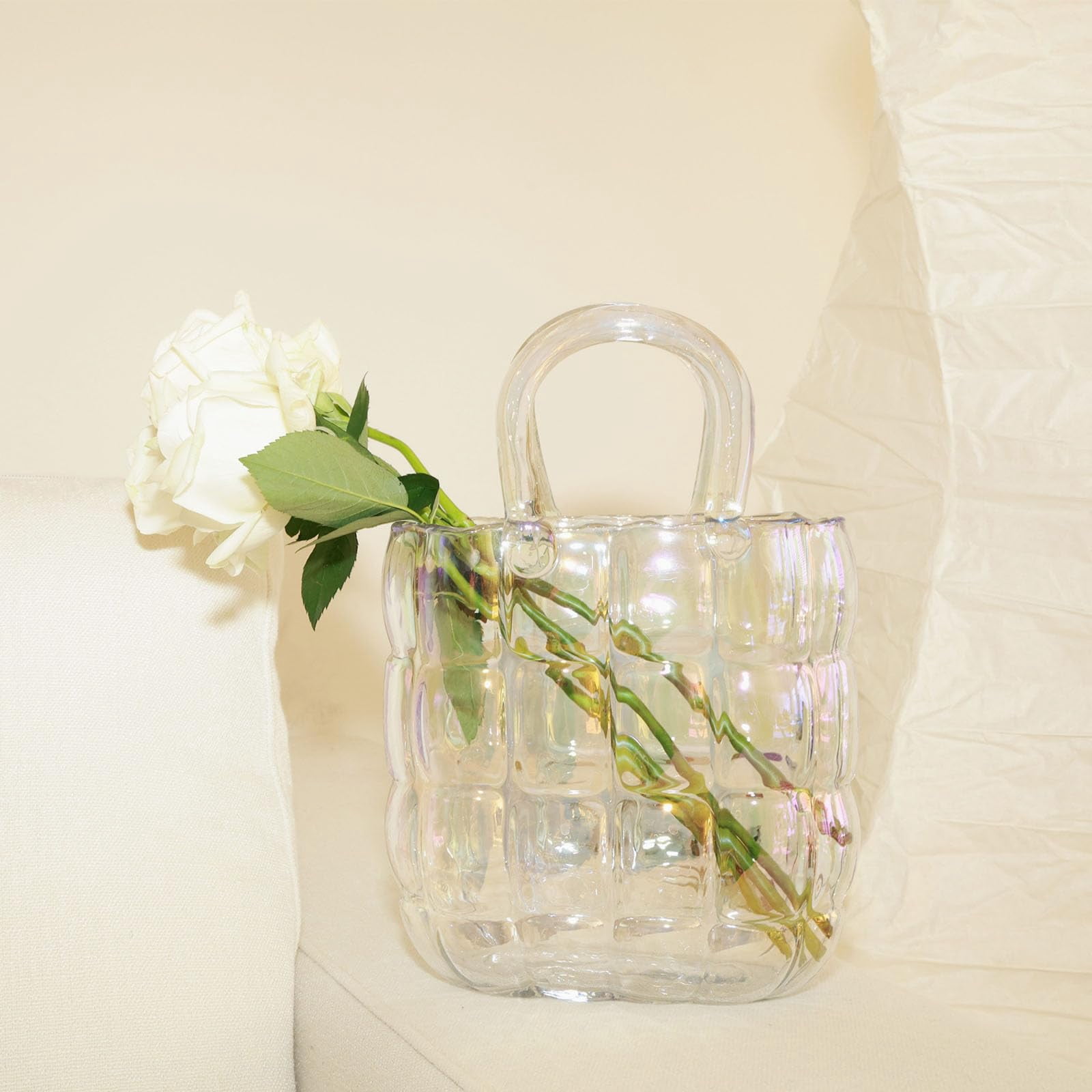 10.6 "Bulging Glass vases and Bubble Decorations, Transparent Glass ...