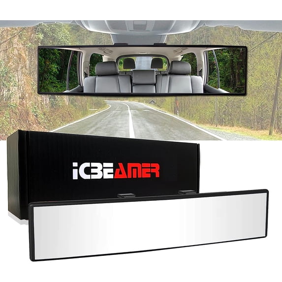 10.6" Clip On Rear View Mirror | Convex Clear Tint, Panoramic Wide ...