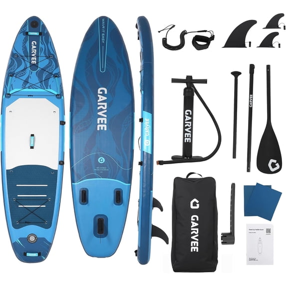 10.6 FT Inflatable Paddle Board - Wide Stable SUP with EVA Non Slip ...