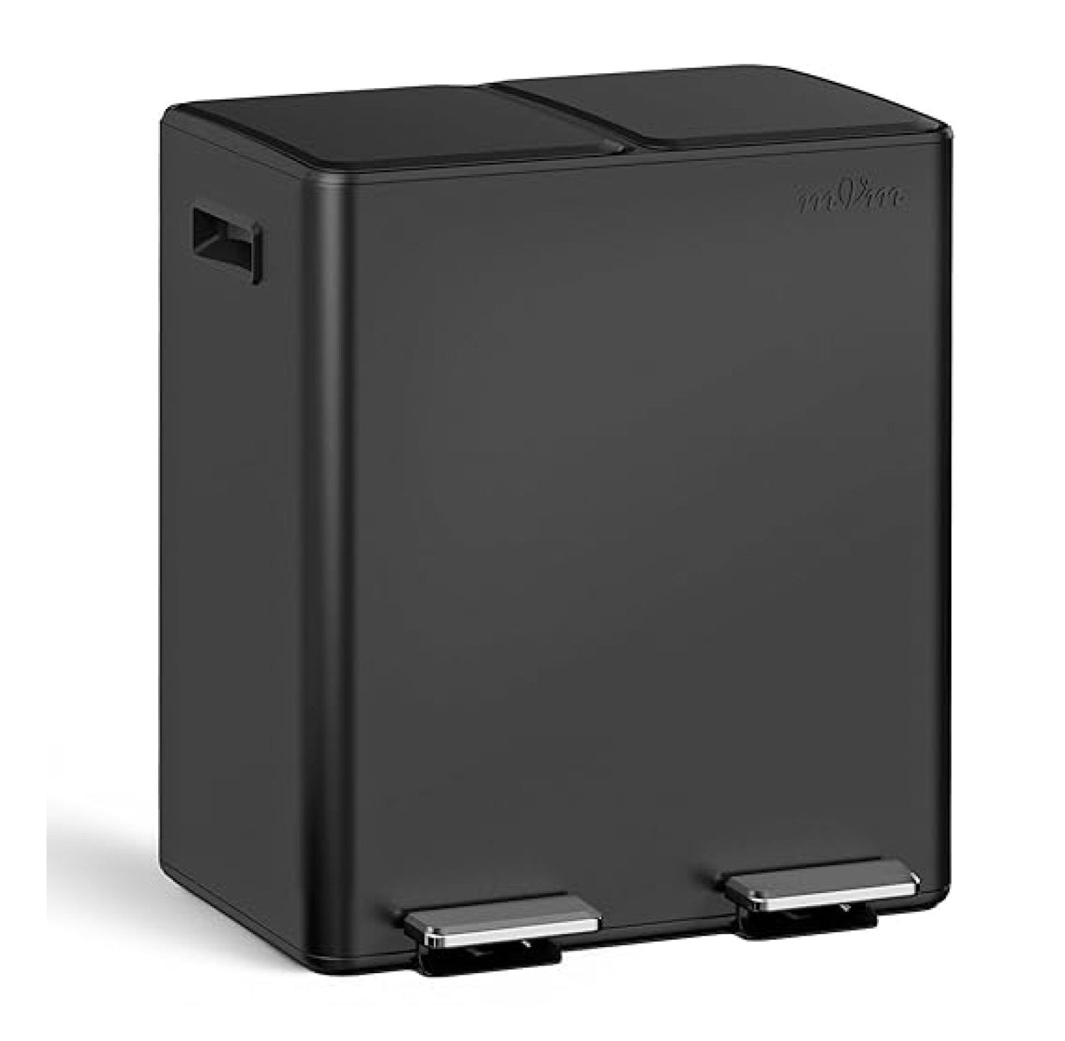 10.6 Gal Dual Trash Can, Kitchen Trash Can with Arched Lid, 2 ...