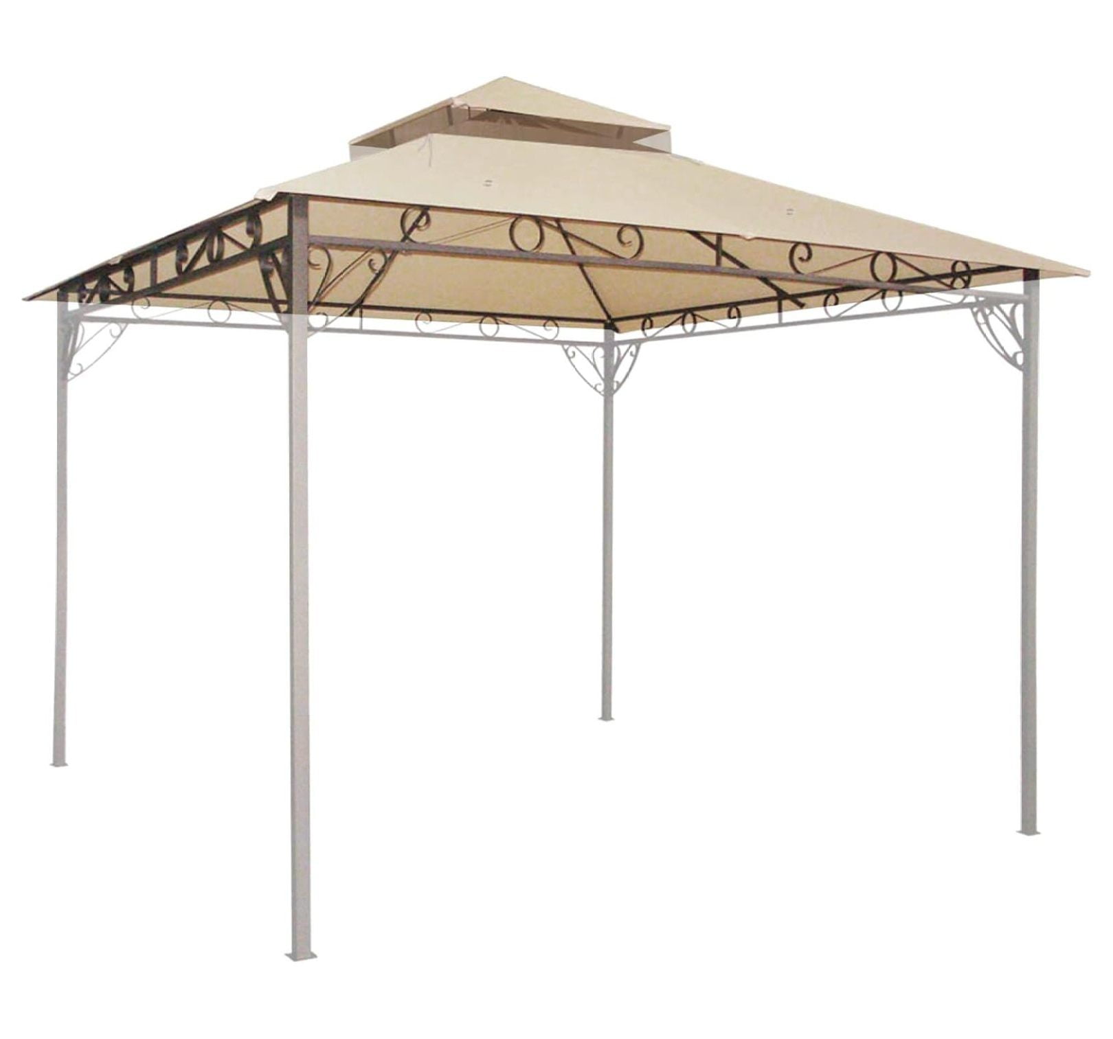 10.6'x10.6' Gazebo Top Replacement for 2 Tier Madaga Frame Canopy Cover ...